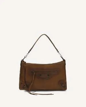 Balenciaga Medium Le City Moto Shoulder Bag - Brown