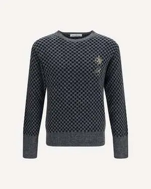 VIVIENNE WESTWOOD Checkate Alpaca And Cotton-blend Sweater Ale