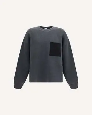 Loewe Anagram Cotton-blend Weathirt With Pocket