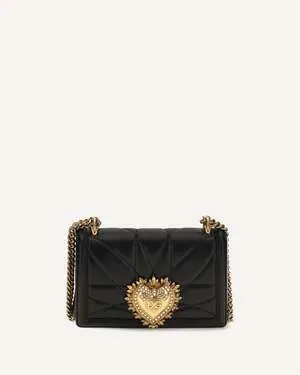 Dolce & Gabbana Medium Devotion Matelassé Nappa Shoulder Bag - Black