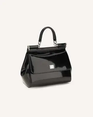 Dolce & Gabbana Small Sicily Glossy Calfskin Handbag