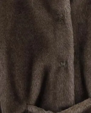 SWORD 6644 Faux Fur Jacket With Waist Belt