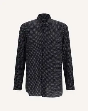 TOM FORD Silk Crêpe De Chine Polka-dot Shirt - Black