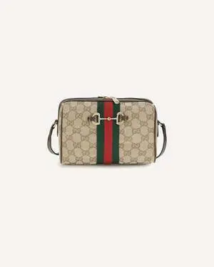 Gucci Small Horsebit Web Camera Bag Shoulder Bag - Beige