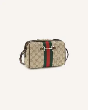 Gucci Small Horsebit Web Camera Bag Shoulder Bag - Beige