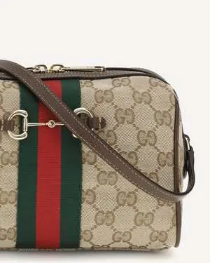 Gucci Small Horsebit Web Camera Bag Shoulder Bag - Beige