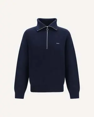 Prada Half-zip Wool And Cashmere Sweater