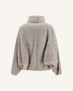 Brunello Cucinelli High-neck Shearling Jacket