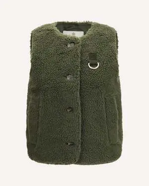 Barbour Bowes Teddy Fleece Gilet - Green