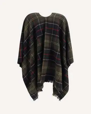Barbour Staffin Tartan Serape Shawl - Green