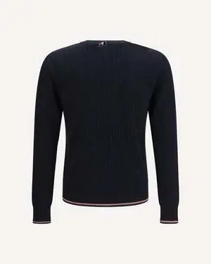 Thom Browne Crewneck Cotton Knit Sweater With 4-bar Detail