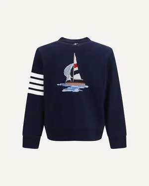 Thom Browne 4-bar Boat Cotton Cardigan