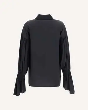 ELLA Silk-blend Shirt With Bell Sleeves