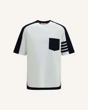 Thom Browne Colorblock T-shirt With 4-bar Detail