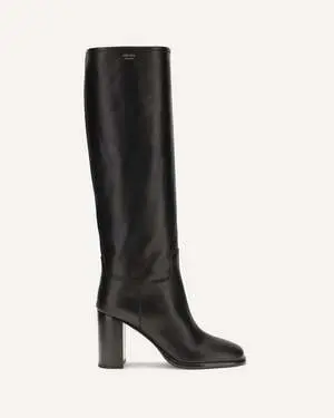 Prada High Leather Boots With Screen-printed Logo