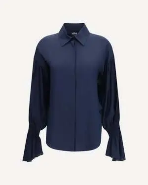 ELLA Silk-blend Shirt With Bell Sleeves
