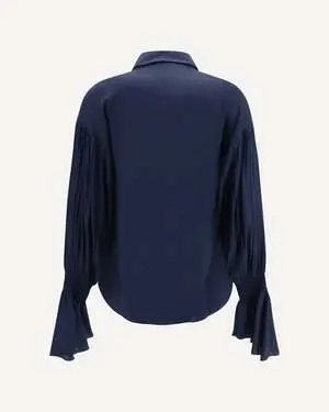 ELLA Silk-blend Shirt With Bell Sleeves