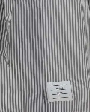 Thom Browne Striped Silk Shirt With Removable Collar