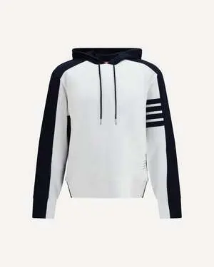 Thom Browne Loopback Colorblock Hooded Sweatshirt