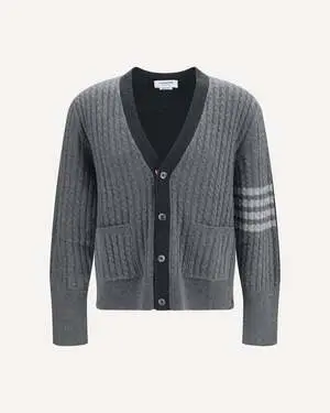Thom Browne Virgin Wool V-neck Cardigan