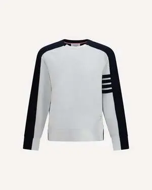 Thom Browne Colorblock Crewneck Sweatshirt With 4-bar Detail