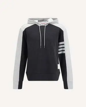 Thom Browne Loopback Colorblock Hooded Sweatshirt