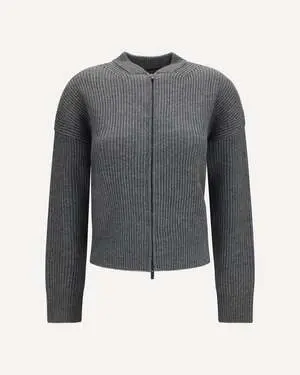 Max Mara Carnet Ribbed Cardigan Femae - Grey
