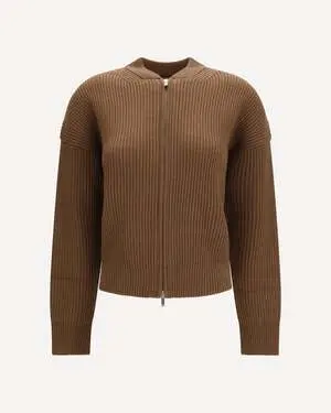 Max Mara Carnet Ribbed Cardigan Femae - Brown