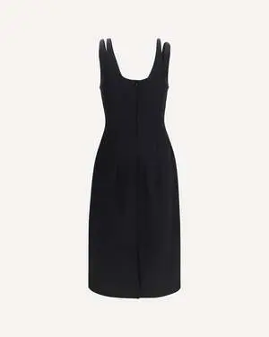 Versace Midi Grain De Poudre Wool Dress