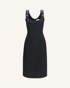 Versace Midi Grain De Poudre Wool Dress