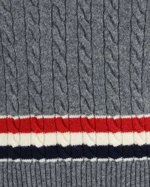 Thom Browne Cable-knit Cricket V-neck Vest