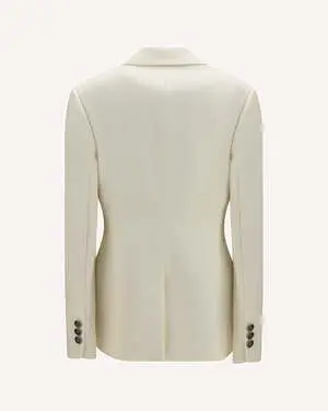 Versace Stretch Wool Blazer With Embroidered Lapels