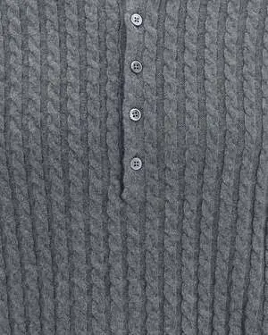 Thom Browne 4-bar Cable-knit Long-sleeve Polo Sweater
