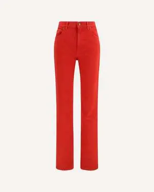 Chloé Cotton Denim Pants - Red