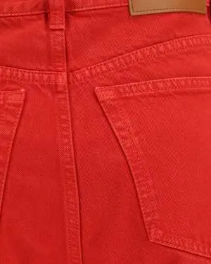 Chloé Cotton Denim Pants - Red