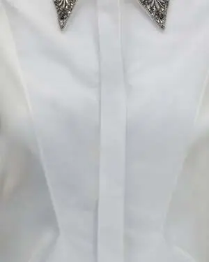 Versace Embroidered Cotton Poplin Shirt