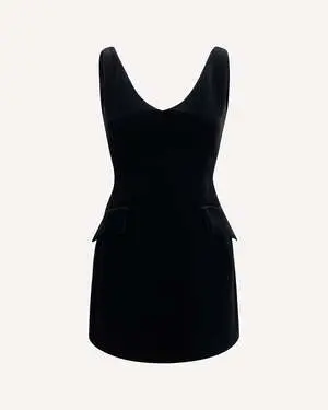 Max Mara Tefrite Structured V-neck Dress Feale - Black