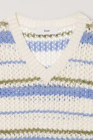 DUNST Striped Chunky-knit Vest