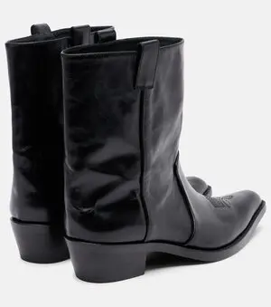 Khaite Clive Leather Ankle Boots