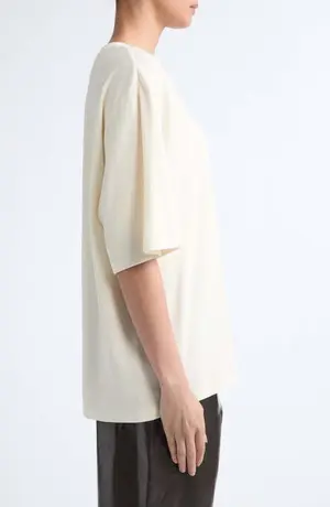 RÓHE Oversize Cotton & Wool Blend T-shirt - Cream