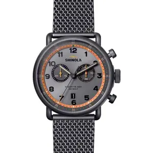 Shinola The Canfield Chronograph Mesh Strap Watch - Cool Gray
