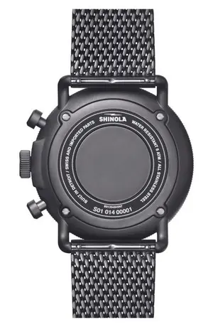 Shinola The Canfield Chronograph Mesh Strap Watch