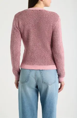 24COLOURS Two-tone Knit Cardigan