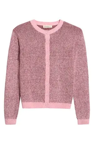 24COLOURS Two-tone Knit Cardigan