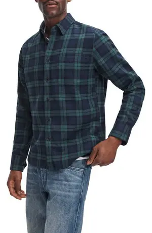 Rag & Bone Cpo Flannel Shirt Jacket - Blugreen