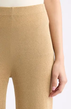 Anne Klein Lurex Wide Leg Sweater Pants