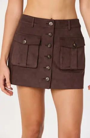 Astr The Label Becky Faux Suede Miniskirt