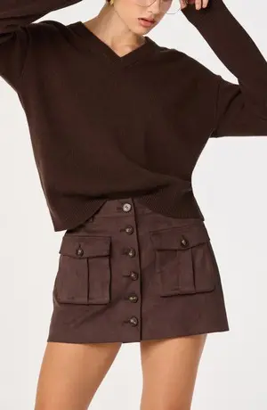 Astr The Label Becky Faux Suede Miniskirt