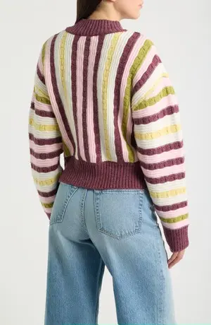 24COLOURS Stripe Band Sweater