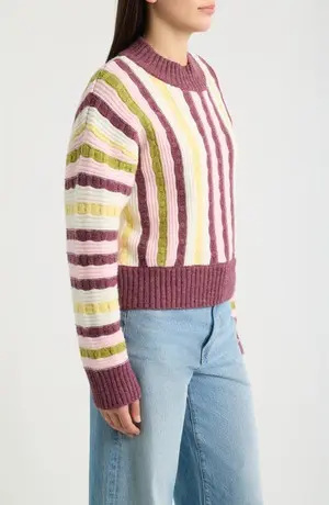 24COLOURS Stripe Band Sweater